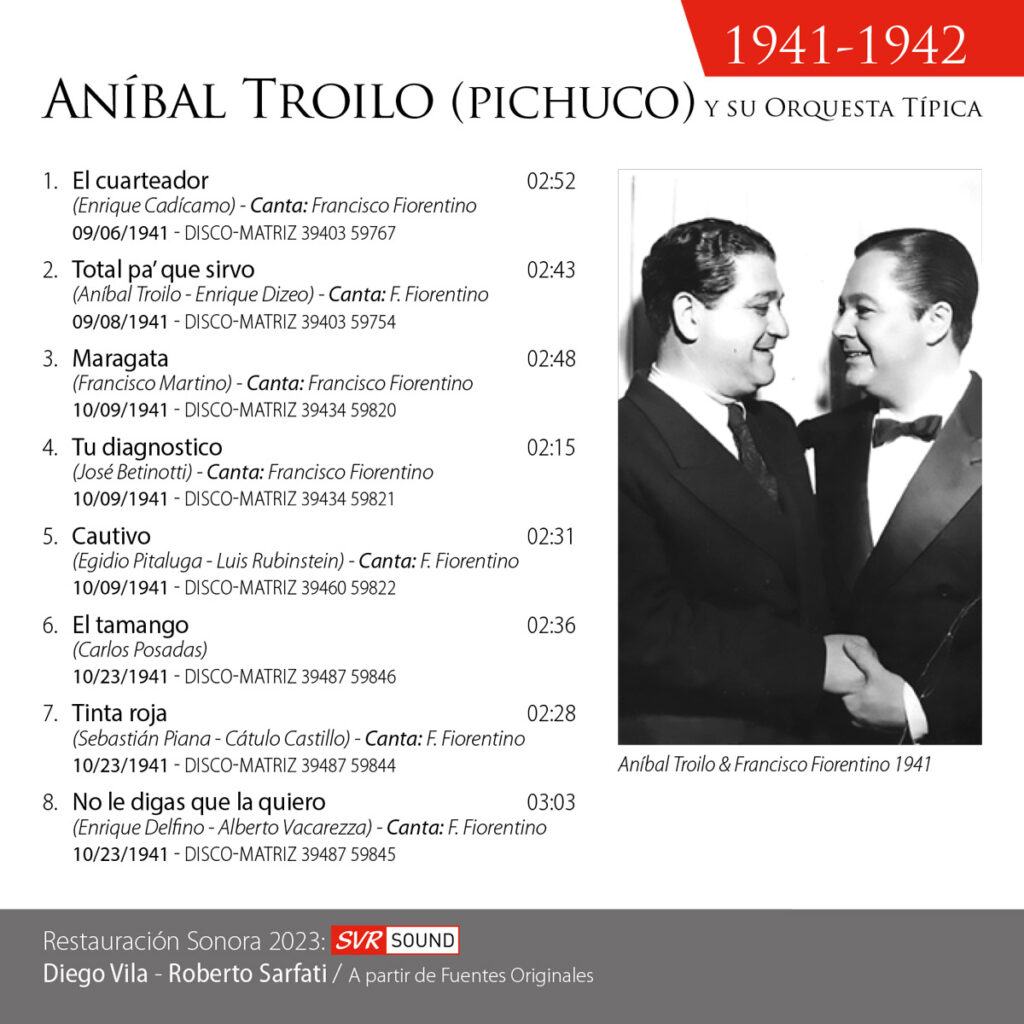 Aníbal Troilo (Pichuco) y su Orquesta Típica | 1941-1942 – Lantower Records